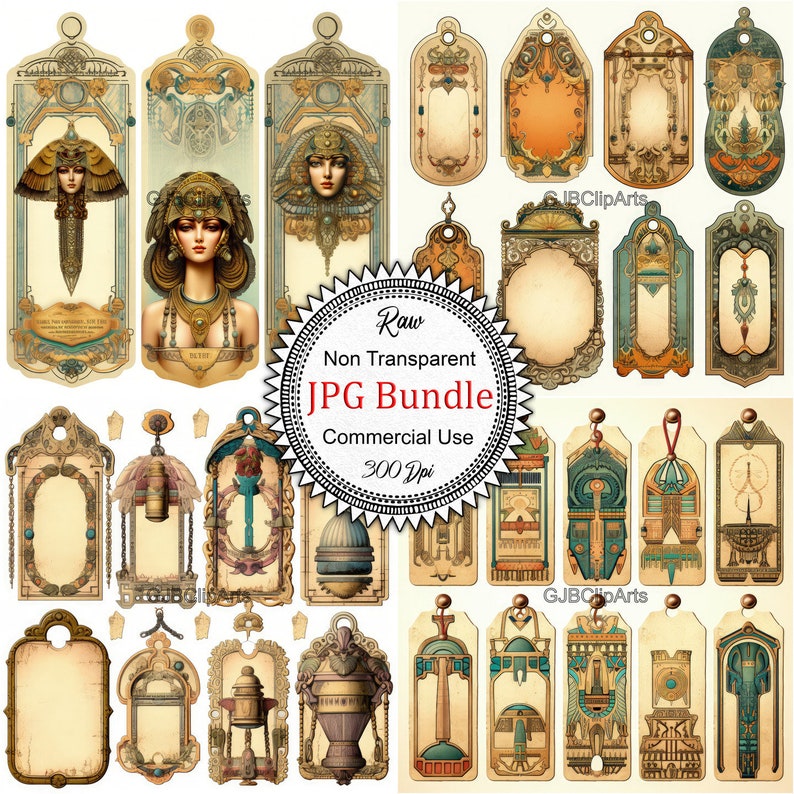 Ancient Egypt Ornamental Tag Clipart Pyramid Clipart Sphinx - Etsy