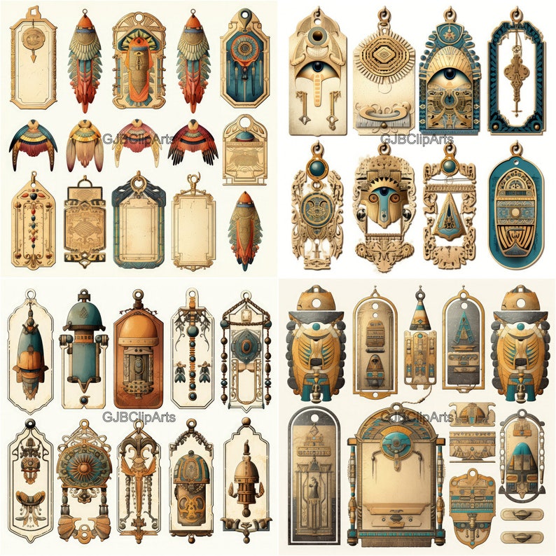 Ancient Egypt Ornamental Tag Clipart Pyramid Clipart Sphinx Clipart ...