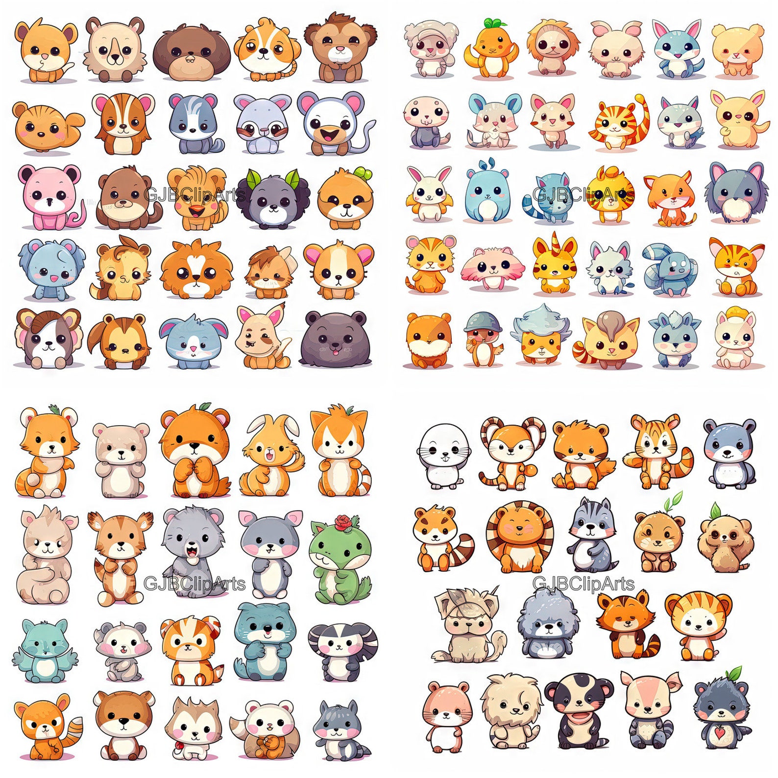 Animal Clipart Digital Stickers, Digital Clipart, Printable Stickers ...