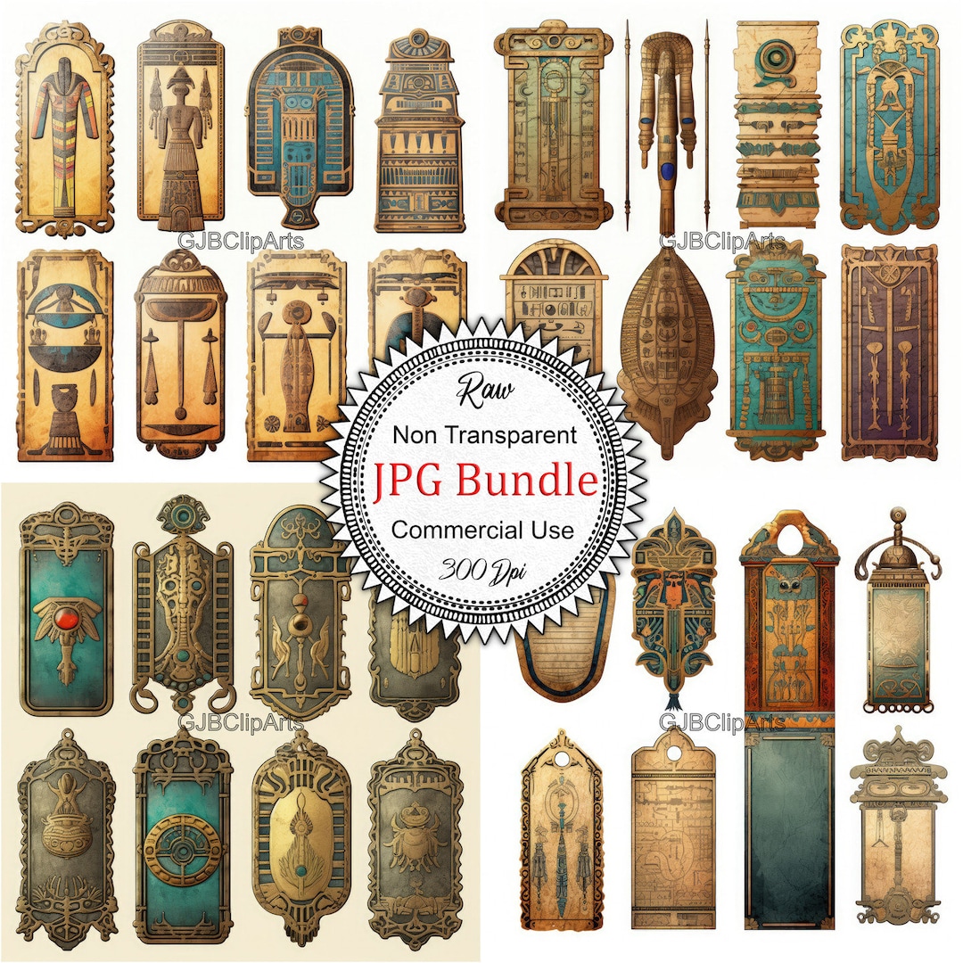 Ancient Egypt Tall Ornate Labels Clipart Pharaoh Clipart Pyramids ...