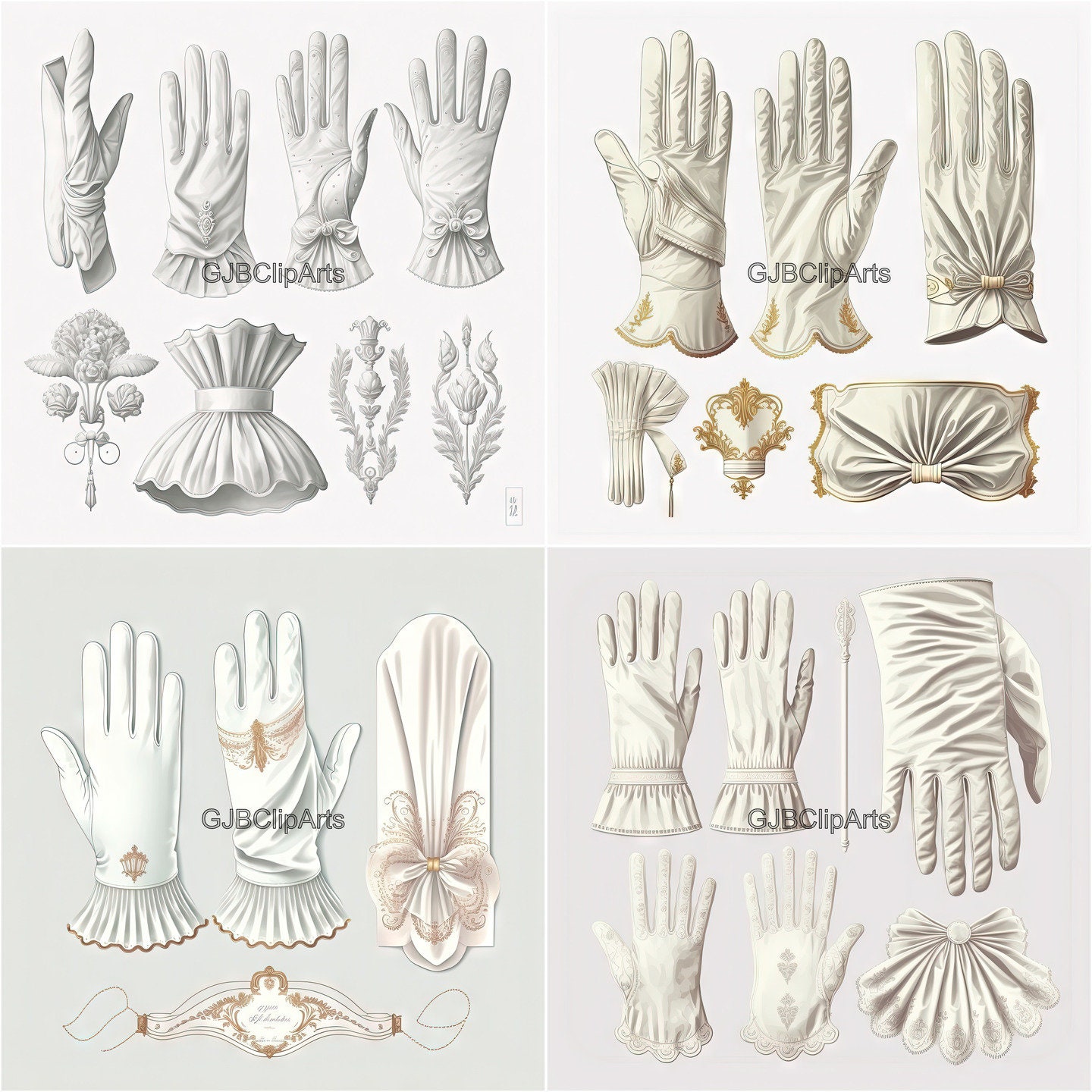 Beautiful Regency White Gloves Collection: Vintage Tones and Delicate ...