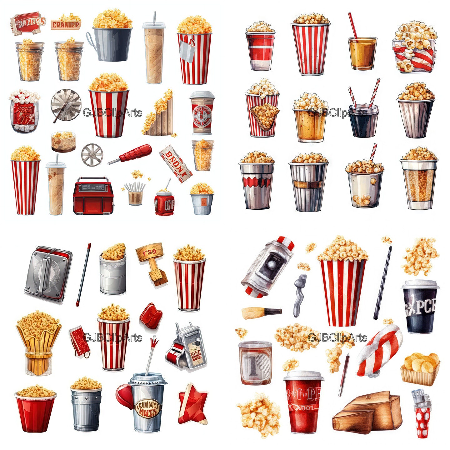 Cinema Experiences Clipart, Popcorn Clipart, Film Reel Clipart ...