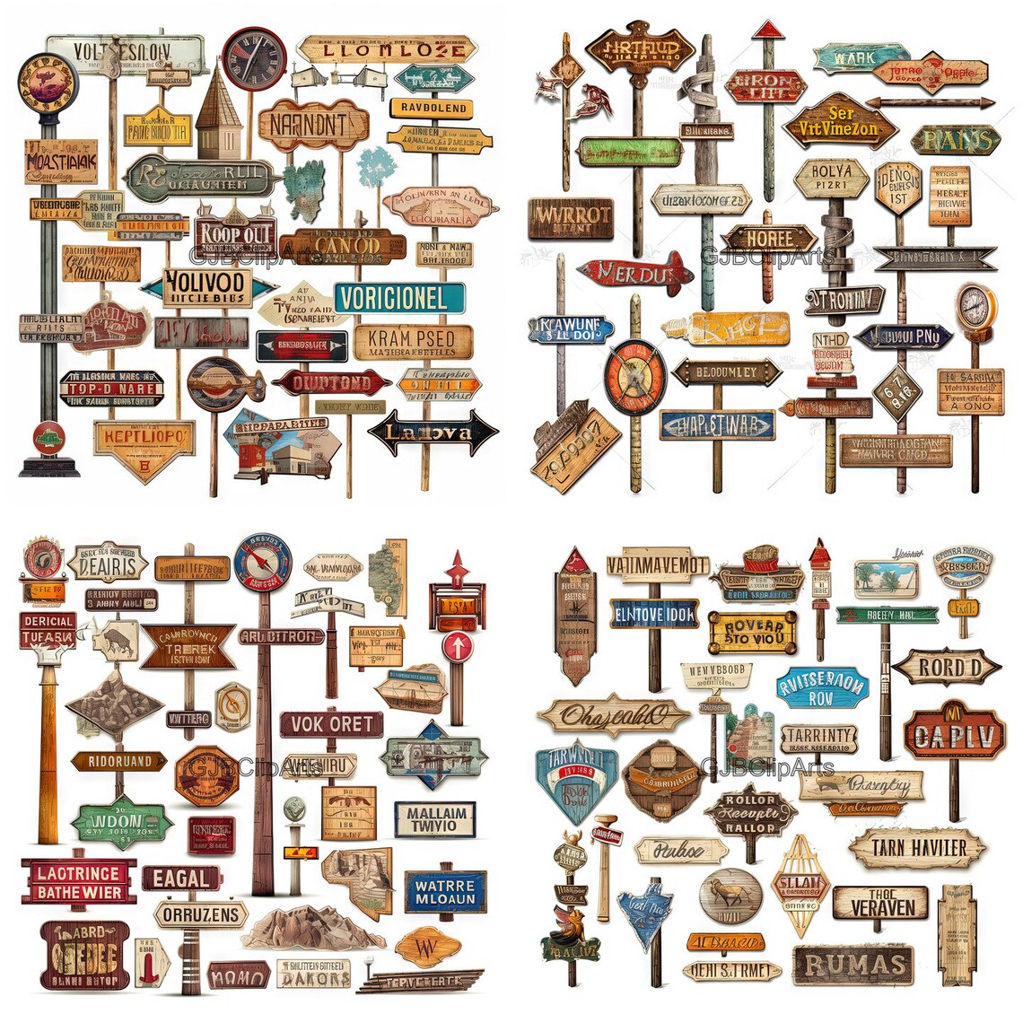 World Travel Road Sign Clipart, Journaling for God, Junk Journal ...