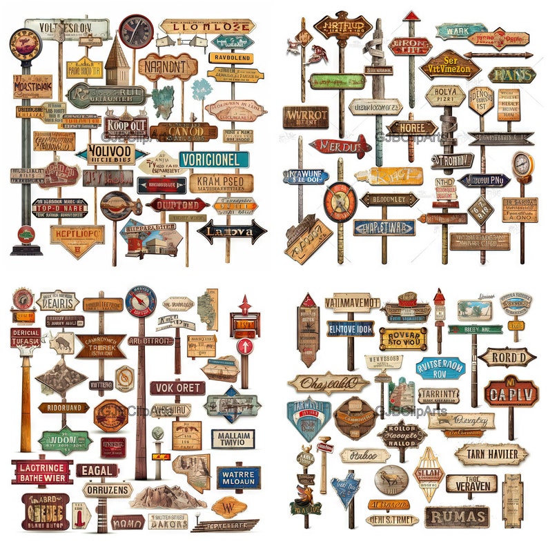 World Travel Road Sign Clipart, Journaling for God, Junk Journal ...