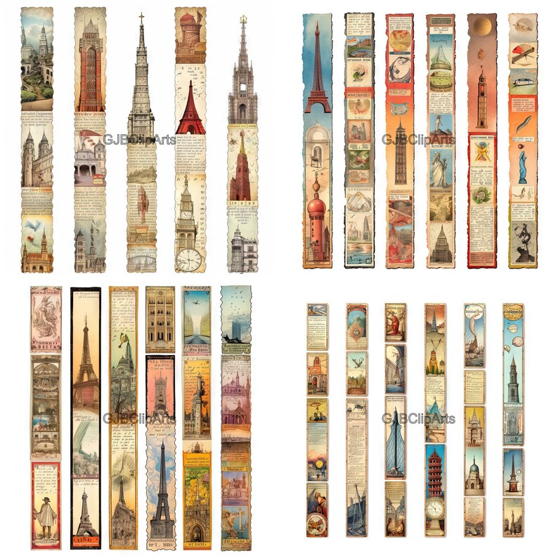 World Travel Bookmark Clipart, Journaling Gift Box, Junk Journaling ...