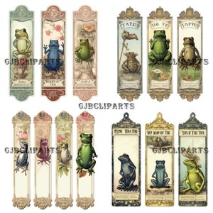 Frogs Clipart Tall Ornate Labels, Junk Journal Book Vintage Clipart ...