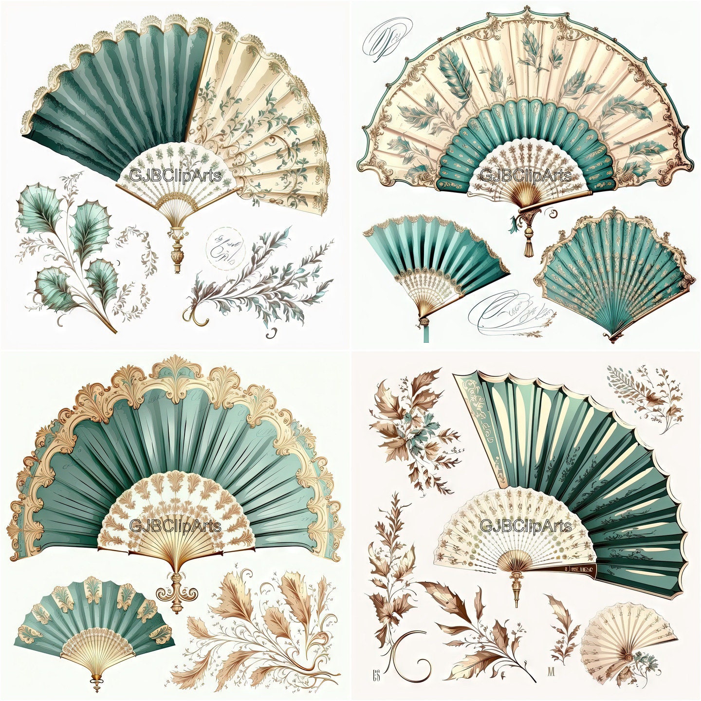 Beautiful Regency Fan Collection: Vintage Tones and Intricate Designs ...