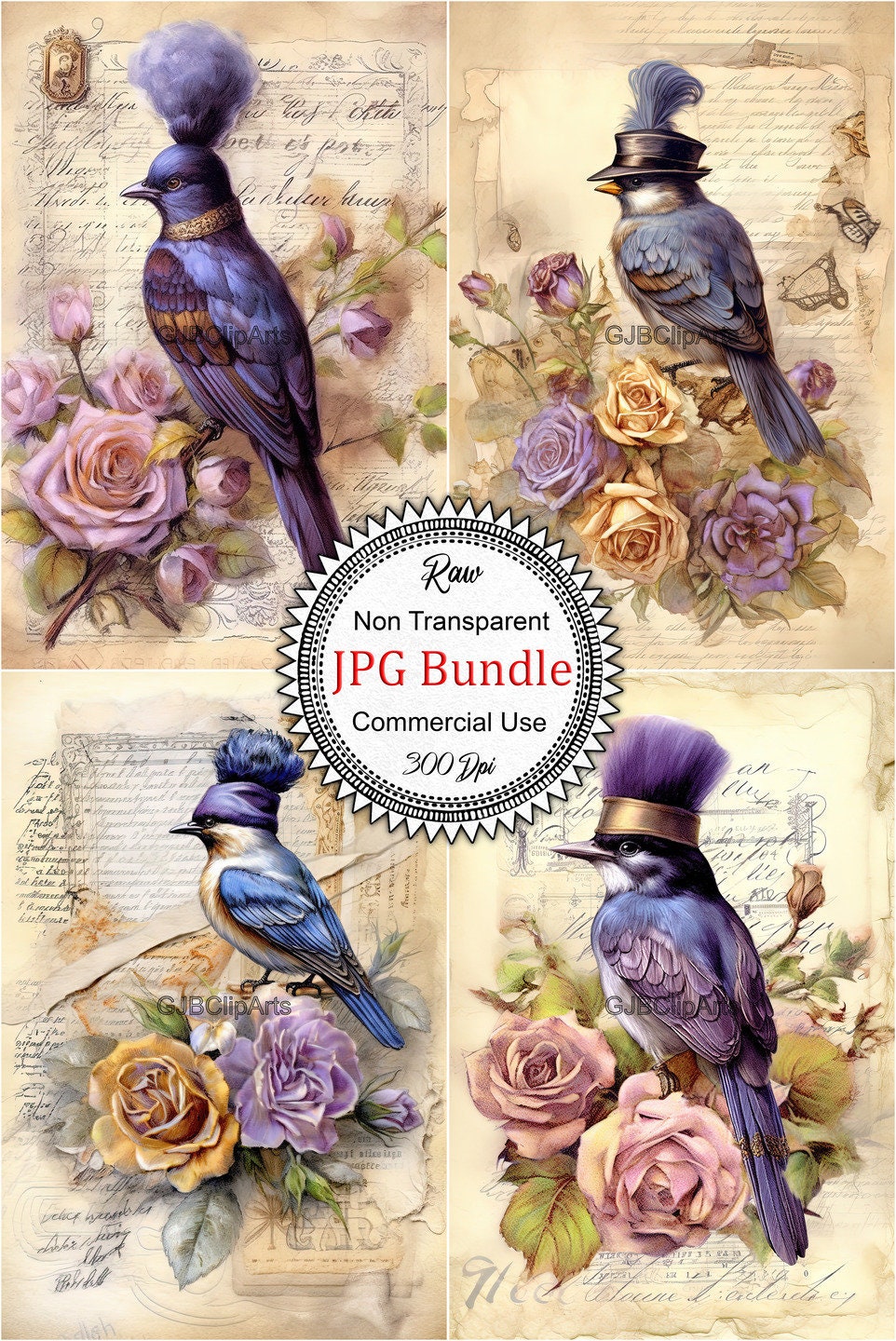 French Handwritten Letter Clipart, Vintage Background Clipart ...