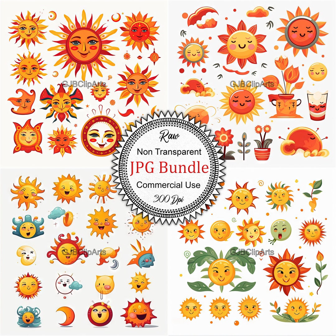 Sun Elements Vector Clipart, Journaling Corner, Junk Journaling ...