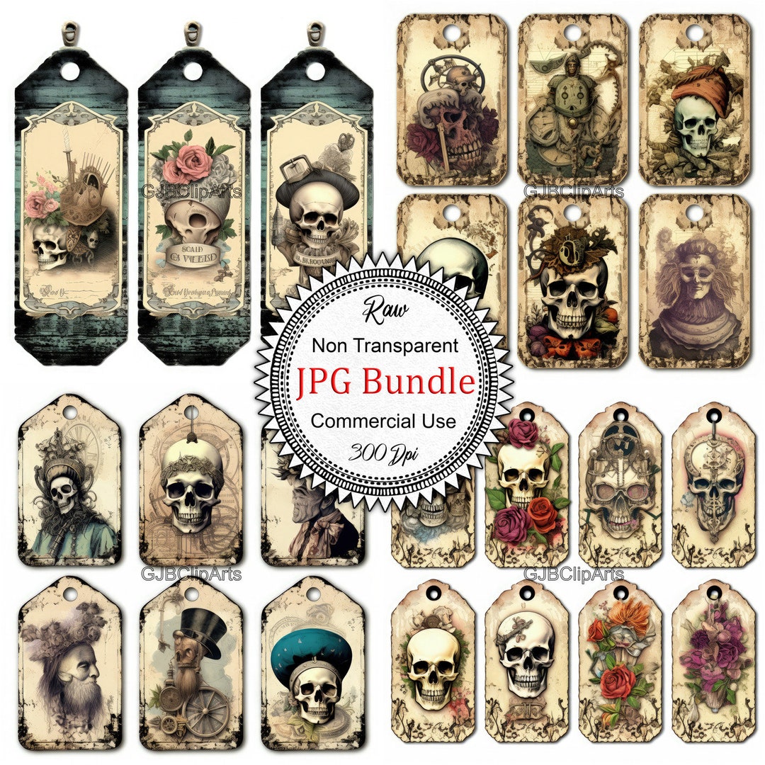 Pirates Ornamental Tag Clipart Treasure Chest Clipart Skull and ...