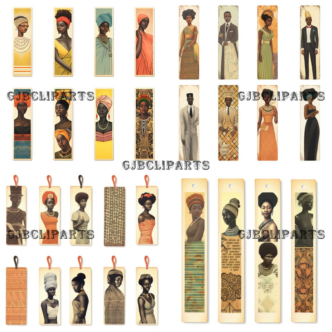 African Clipart American Ornamental Bookmark Clipart, Page of Evenly ...