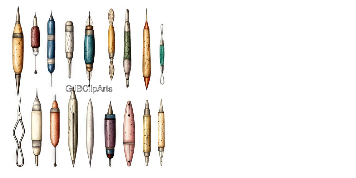 Historic Lineup of Vintage Seam Rippers Collection Digital Clipart ...