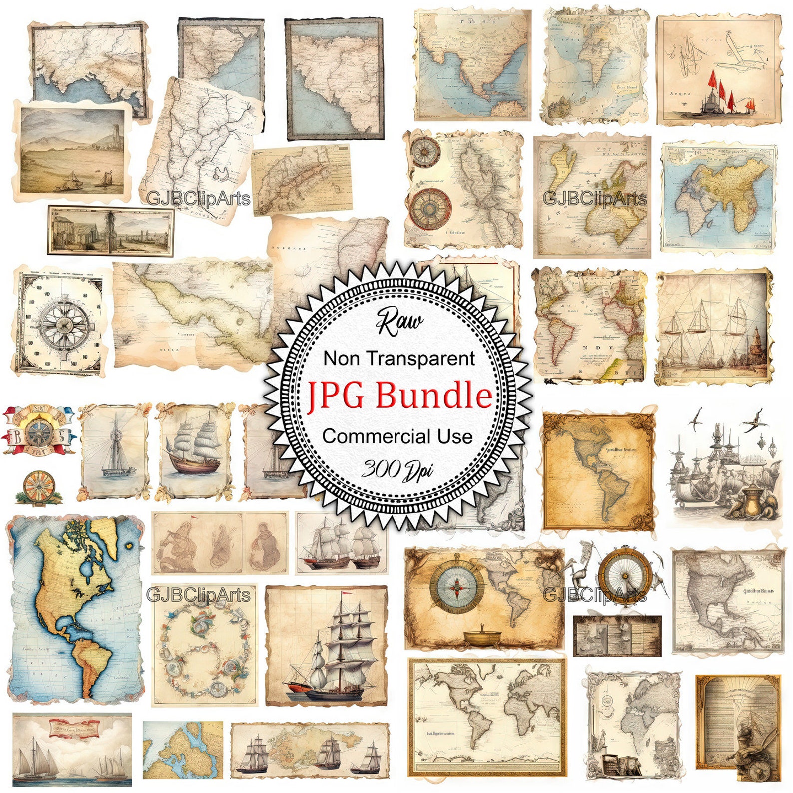 Digitized Antique Maps Collection ,classic Vintage Cliparts,digital ...