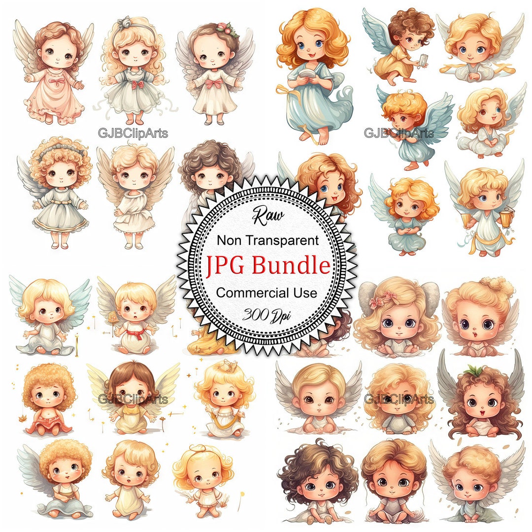 Angel Clipart, Little Angels, Digital Stickers, Digital Clipart ...