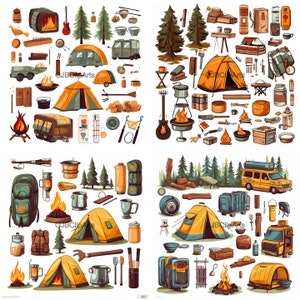 Camping Clipart Digital Stickers, Digital Clipart, Printable Stickers ...