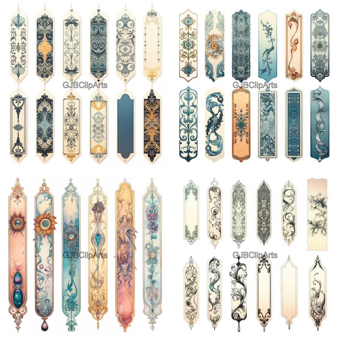 Surreal Ornamental Bookmark Clipart Floating Objects Clipart Imaginary ...