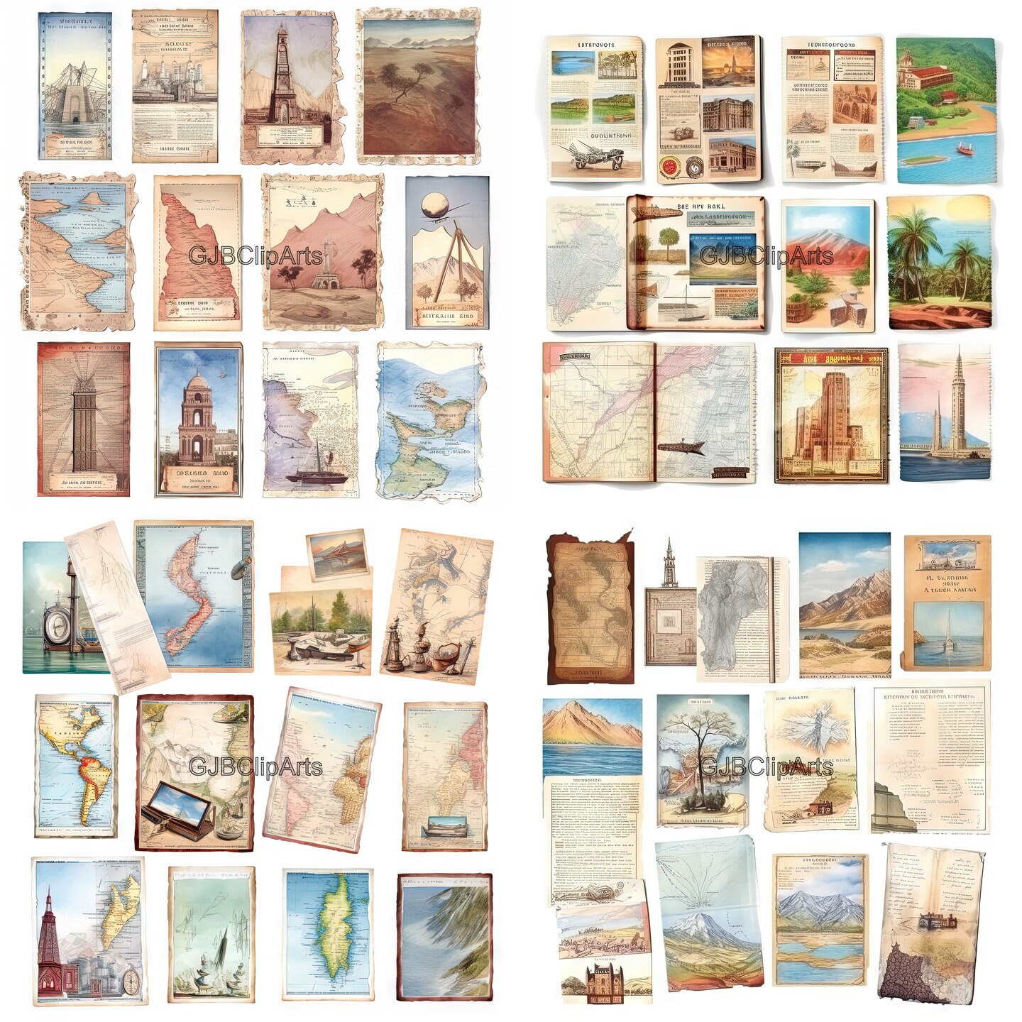 Vintage Old Travel Brochures and Maps:travel Back in Time,digital ...