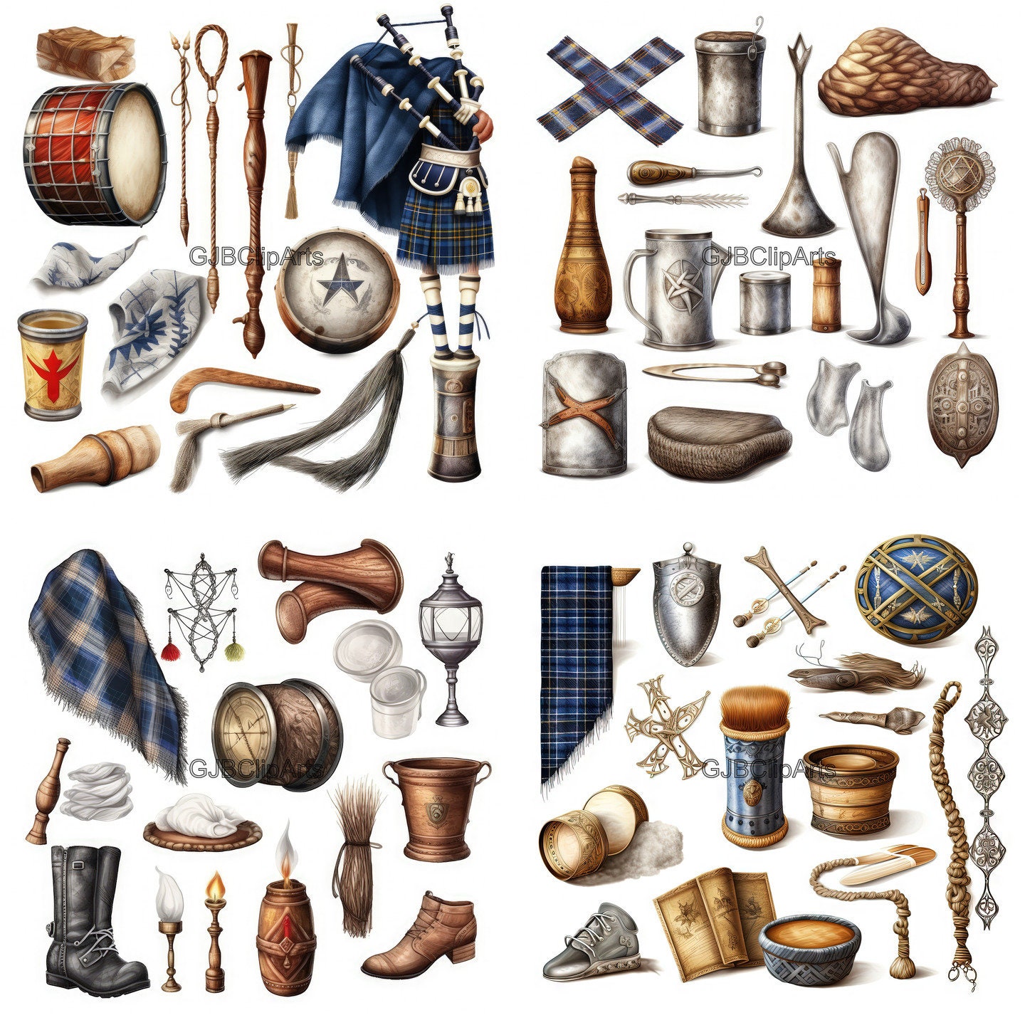 St. Andrew's Day Scotland Clipart, Saltire Flag Clipart, Thistle ...