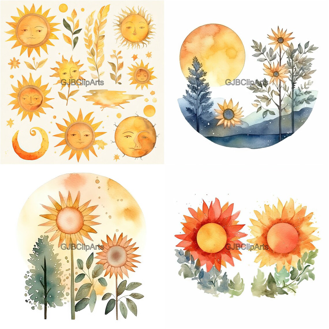 Sun Nature Watercolor Clipart, Journaling Bible Niv, Journaling ...