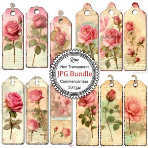Pink Rose Vintage Tag Clipart, , Journaling Questions, Journaling ...