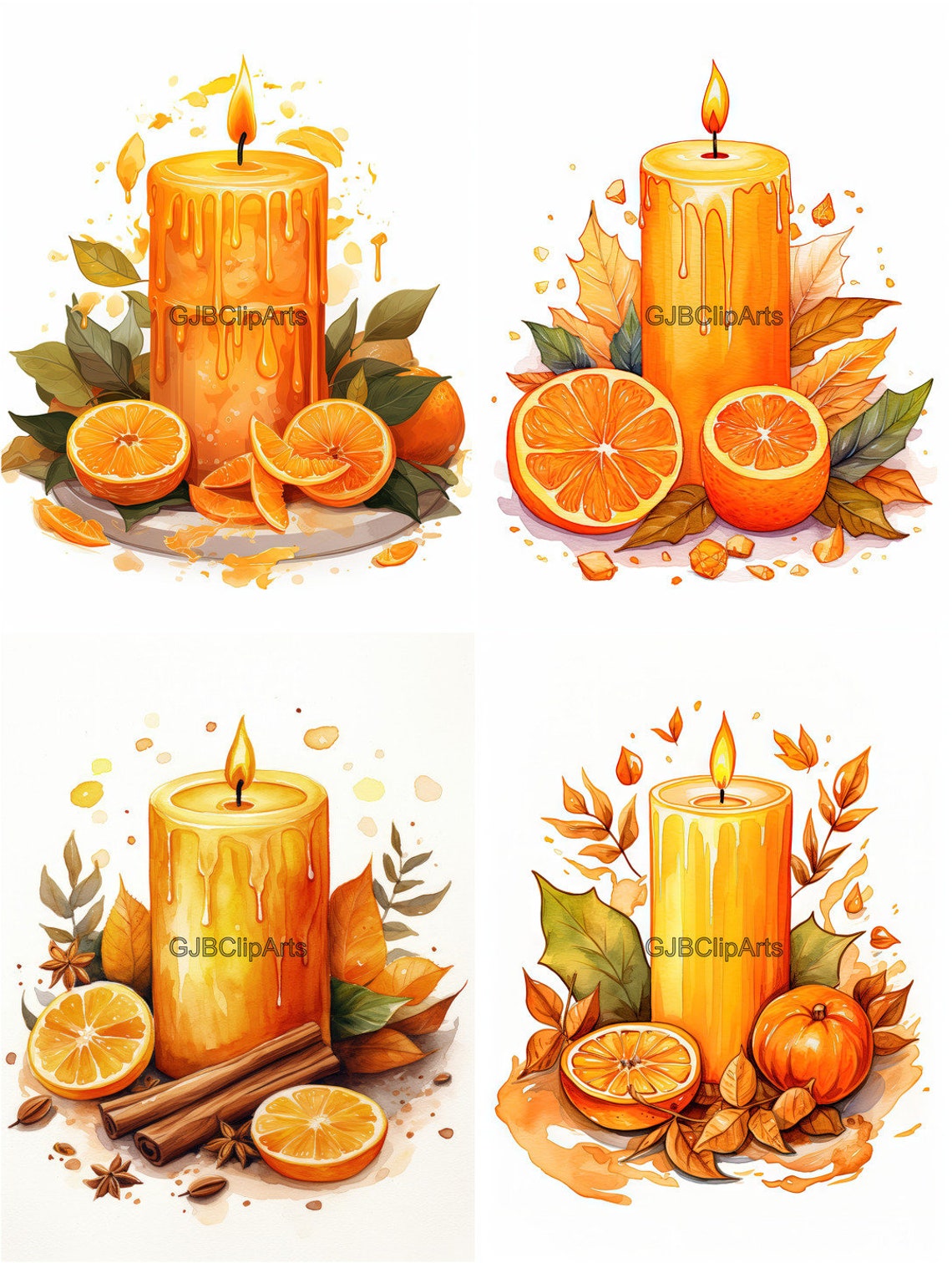 Orange Spell Candle Clipart, Orange Peels and Stones Surroundings ...