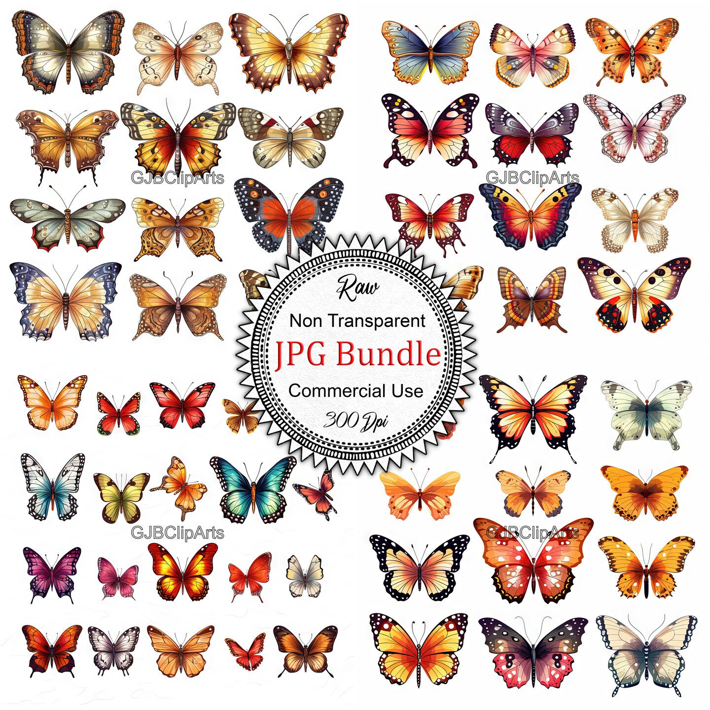 Butterfly Clipart Digital Stickers, Digital Clipart, Printable Stickers ...