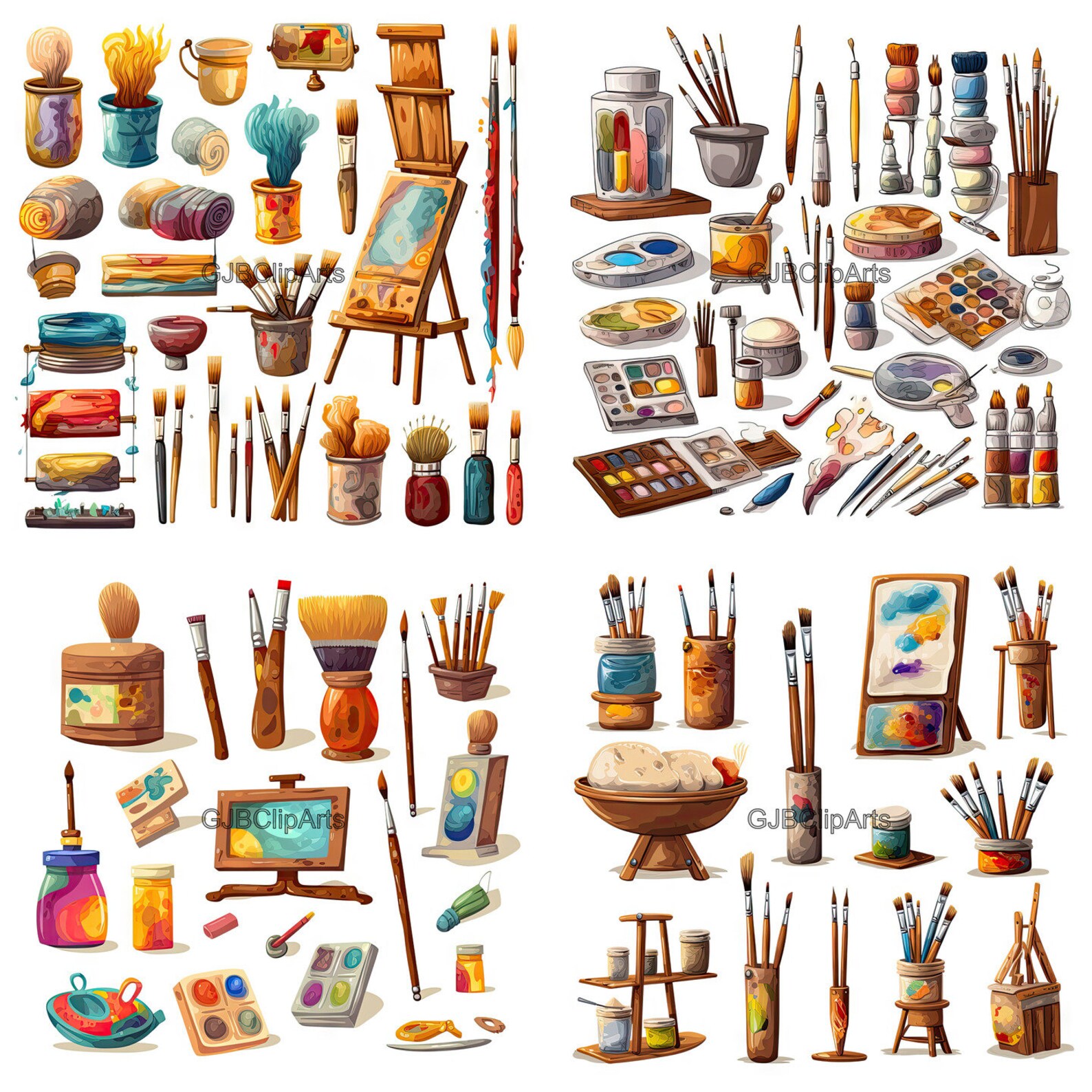 Painter Clipart Digital Stickers, Digital Clipart, Printable Stickers ...