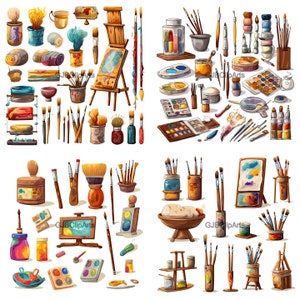Painter Clipart Digital Stickers, Digital Clipart, Printable Stickers ...