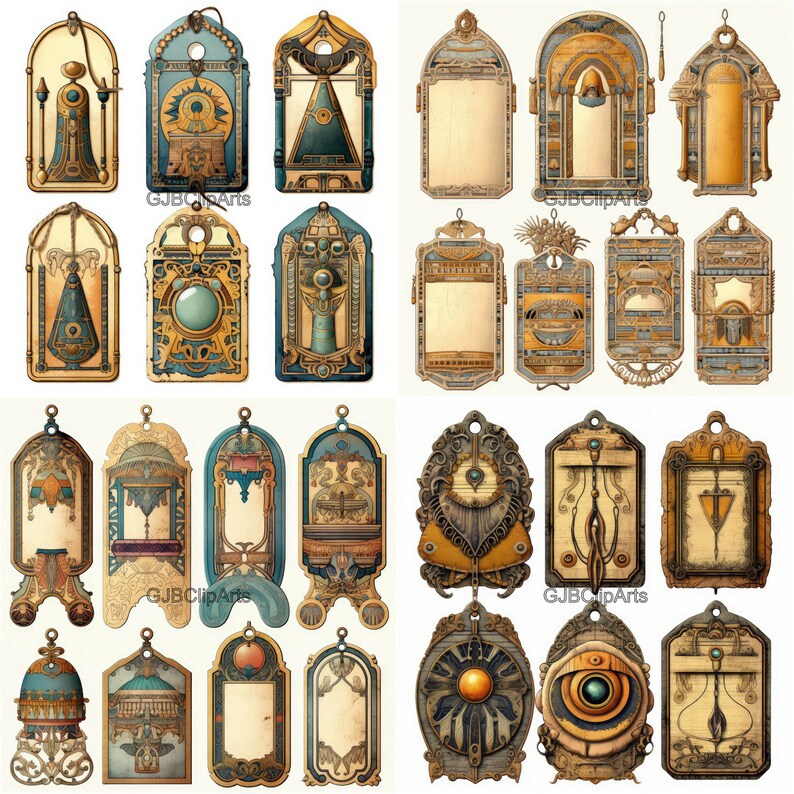 Ancient Egypt Ornamental Tag Clipart Pyramid Clipart Sphinx Clipart ...