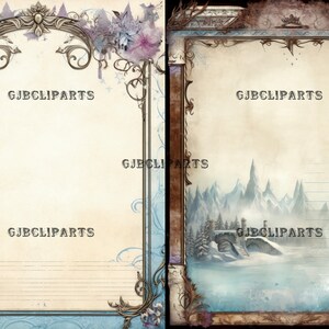Frozen Kingdom Lined Page, Empty Journal Page Clipart, Junk Journaling ...