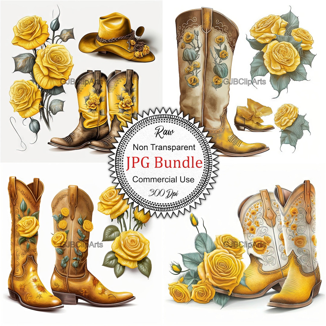 Beautiful Cowboy Boots and Yellow Roses Collection: Western Charm Meets ...