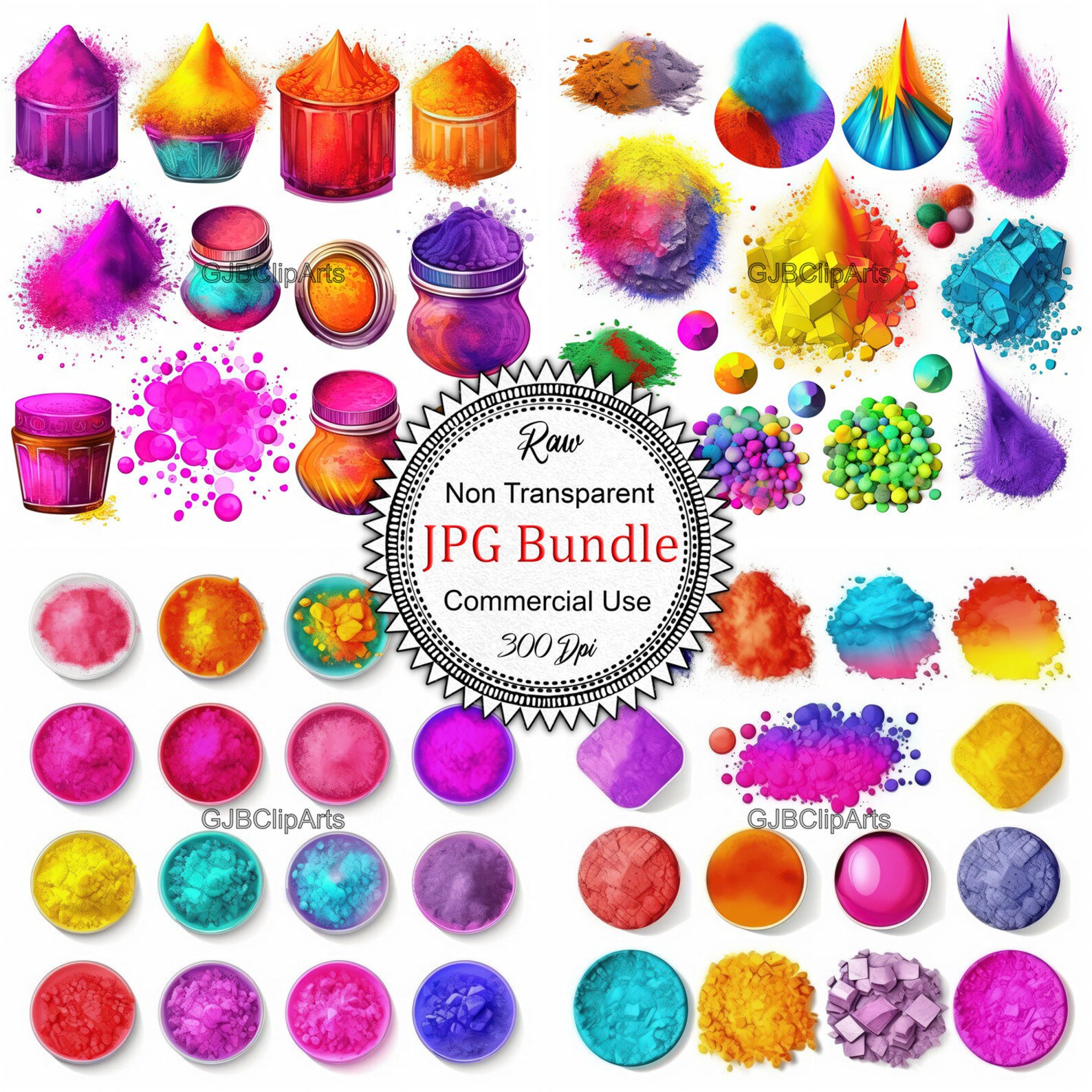 Holi Festival of Colors Clipart Color Powder Clipart Water - Etsy