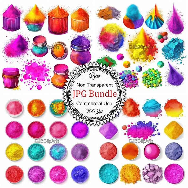 Holi Festival of Colors Clipart Color Powder Clipart Water - Etsy