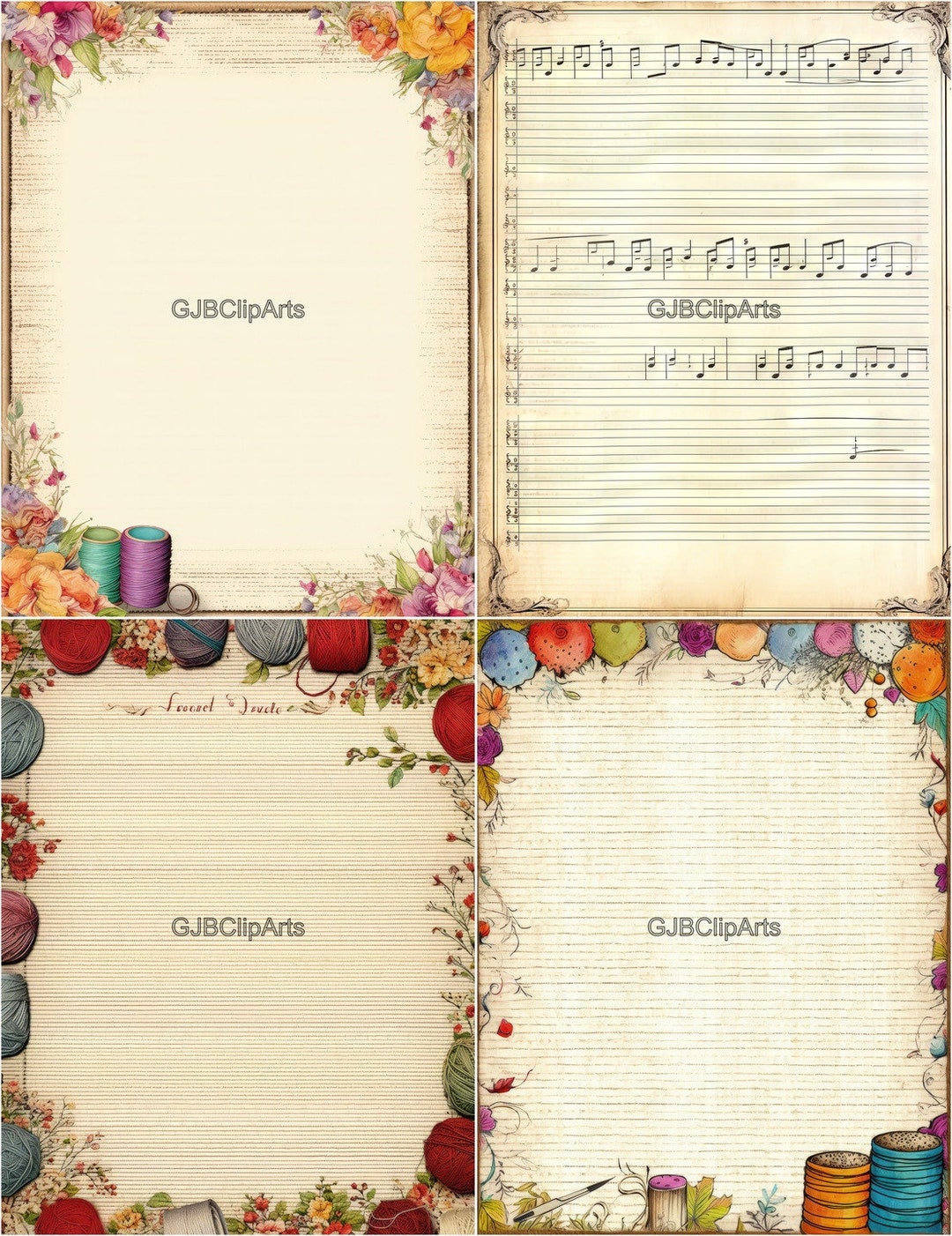 Knitting Lined Page Clipart, Knitting Needles Clipart Yarn Ball Clipart ...