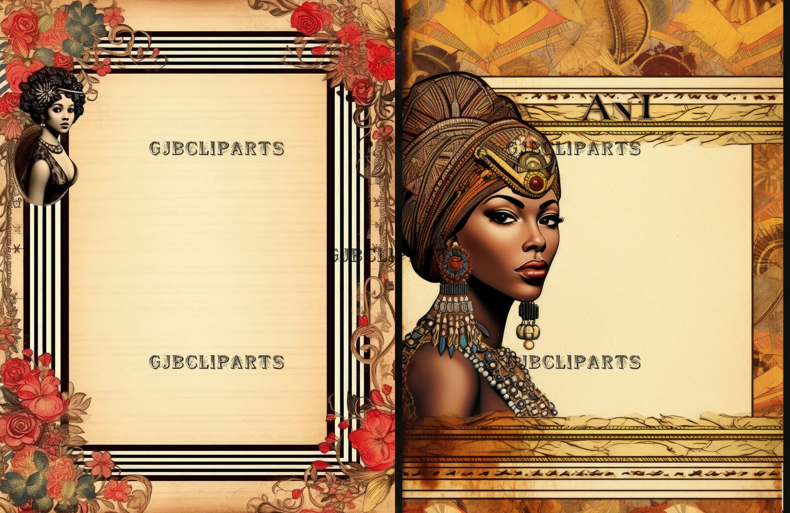 African American Lined Page Clipart, Empty Journal Page Clipart ...