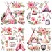 Watercolor Boho Camping Clipart, Journaling Bag, Junk Journals -digital ...