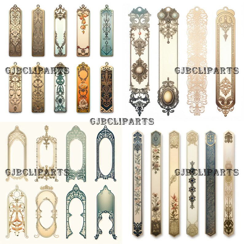 Bridge Ornamental Bookmark Clipart, Evenly Spaced Clipart, Journaling ...