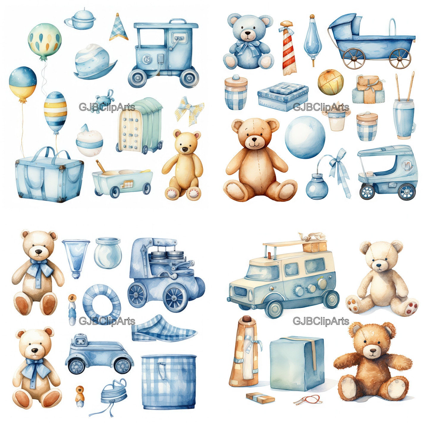 New Born Baby Boy Toys Clipart, Toy Collection Clipart, Journaling ...