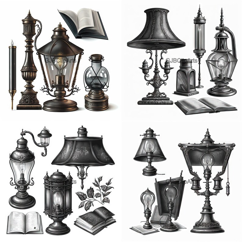 Dark Academia Vintage Study Lamp Collection: Atmospheric and Elegant ...