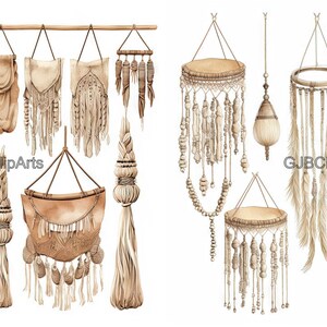 Macrame Hanger Boho Clipart, Journaling Icons, Journaling Workbook ...
