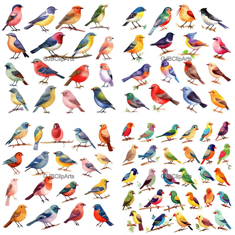 Bird Clipart Digital Stickers, Digital Clipart, Printable Stickers ...