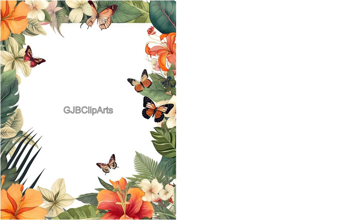 Tropical Pattern Frame Clipart, Multicolored Clipart, Journaling Candle ...