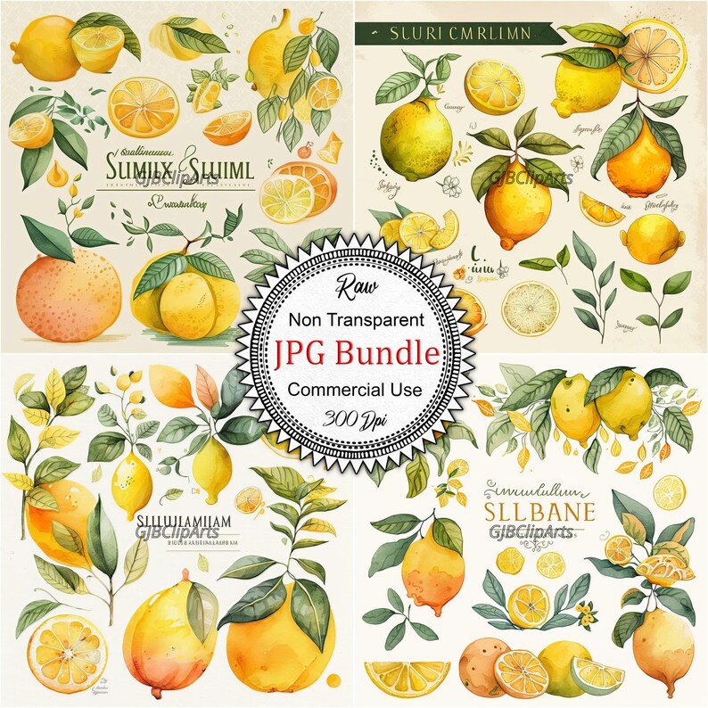 Zesty Lemons Clipart Collection: Refreshing Citrus Fruit Designs for ...