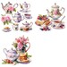 Vintage Shabby Chic Tea Party Clipart, Teapot Clipart, Cupcake Clipart ...