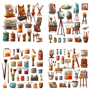 Painter Clipart Digital Stickers, Digital Clipart, Printable Stickers ...