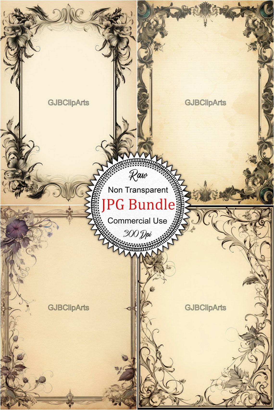 Vintage Blank Page Gothic Style Clipart, Realistic Illustration Clipart ...