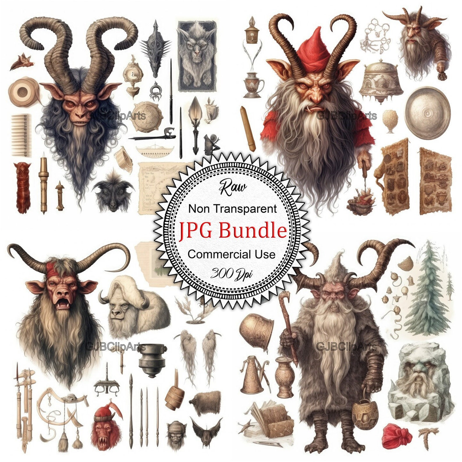 Arampusnacht Austria Clipart, Krampus Mask Clipart, Birch Rod Clipart ...