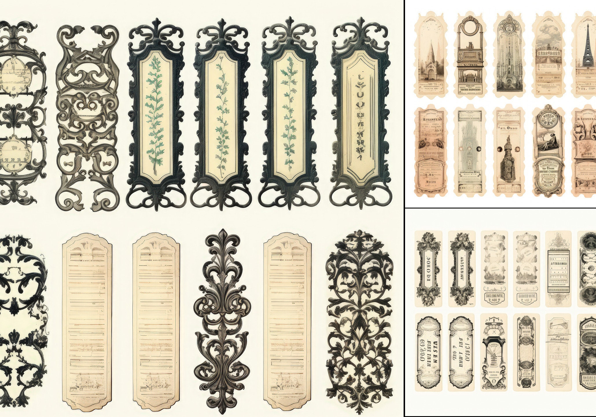 Gothic Fussy Ornamental Vintage Ticket Clipart, Gothic Arch Clipart Bat ...