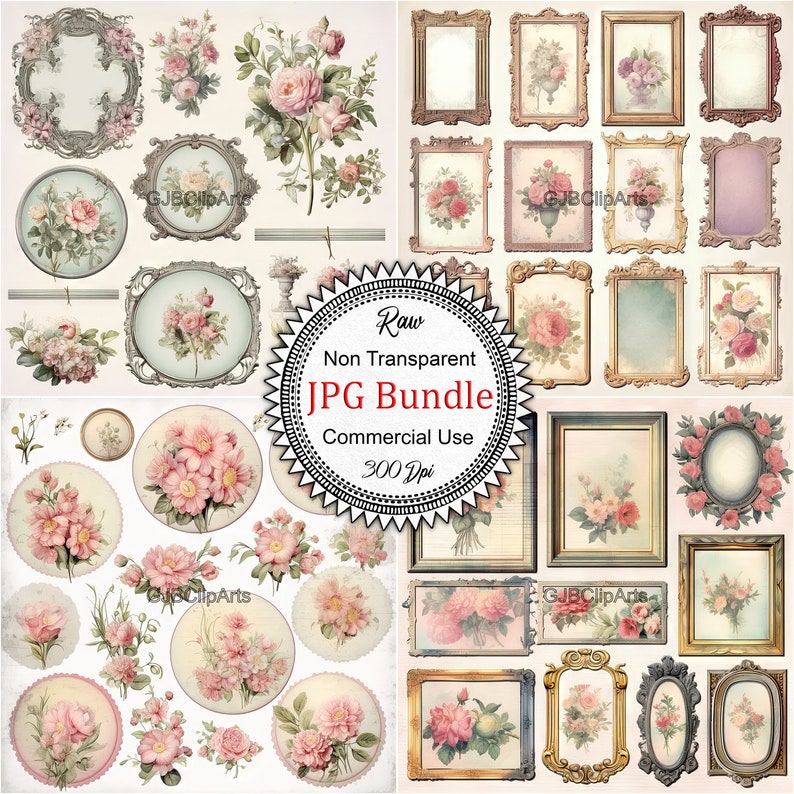 Victorian Shabby Chic Painting Clipart Journaling for - Etsy