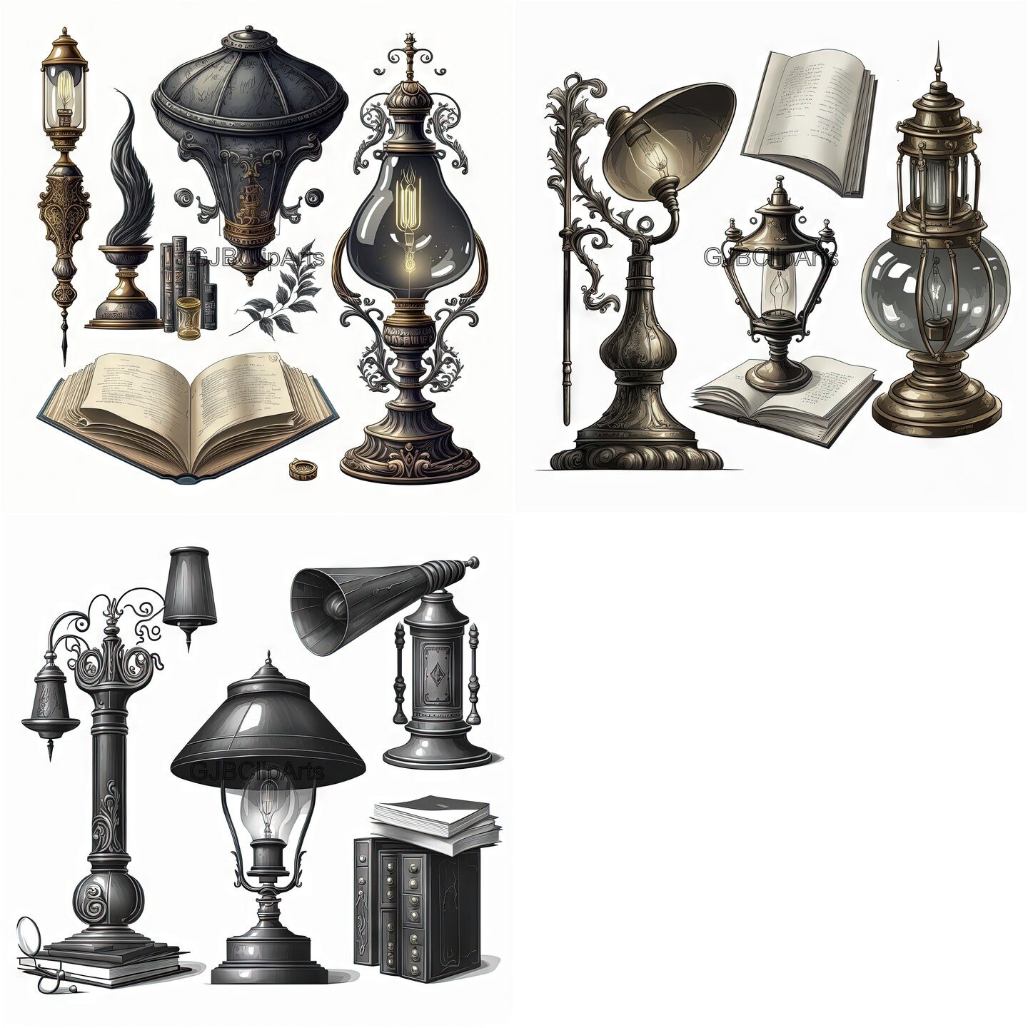 Dark Academia Vintage Study Lamp Collection: Atmospheric and Elegant ...